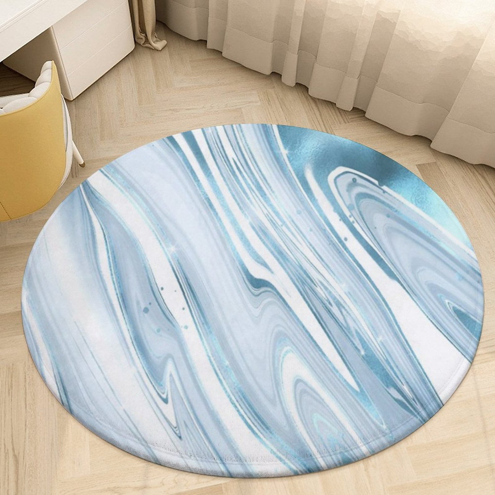 Vodetik Store Marble Round Area Rug for living Room Washable Coral ...
