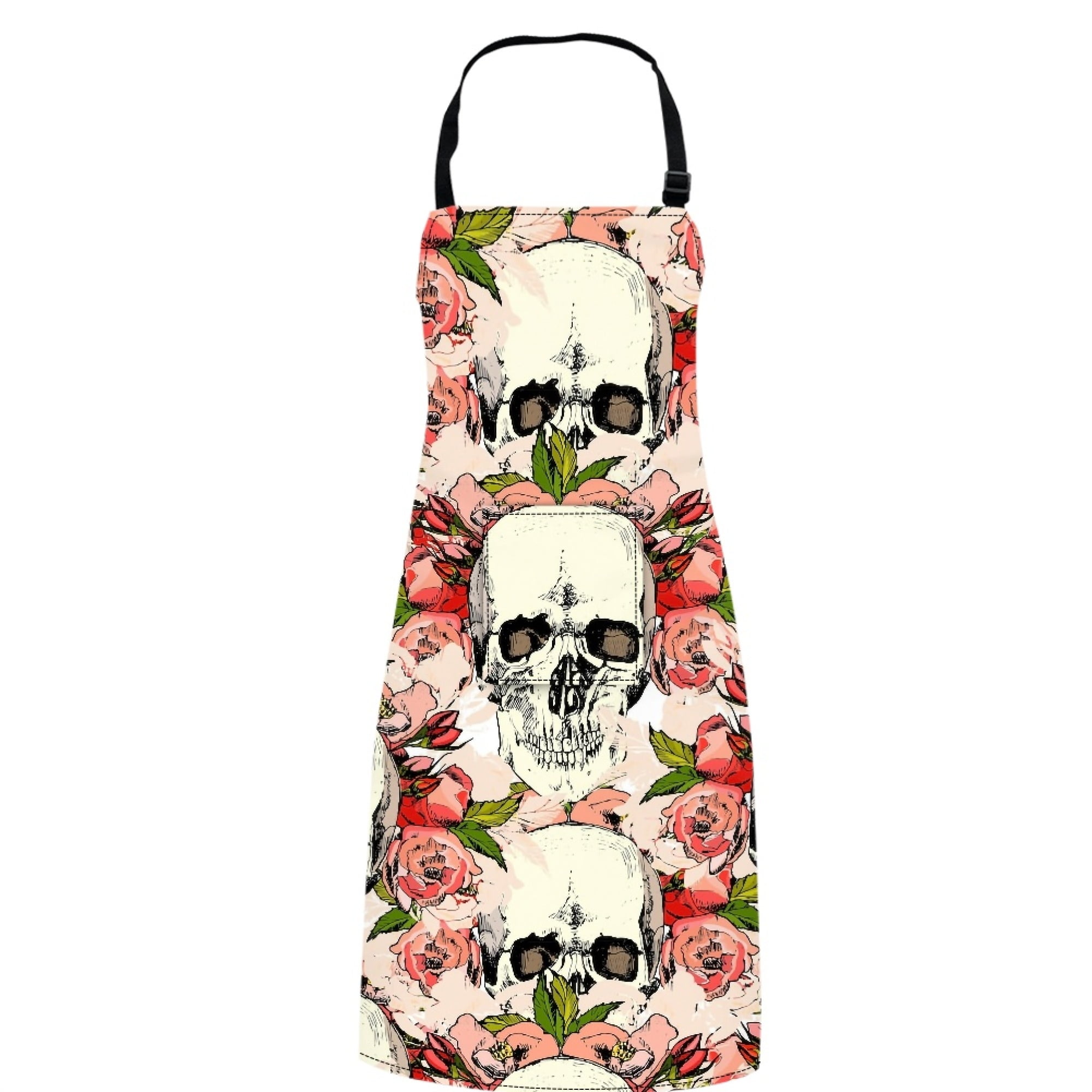 Vodetik Store Skull Aprons for Women with Pockets Oil-Proof Waterproof ...