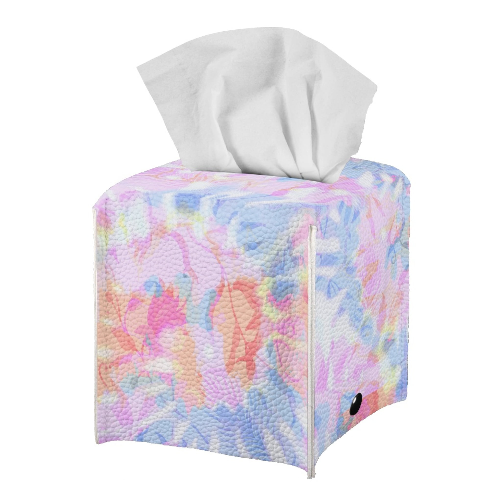 Vodetik Store Tissue Cube Box Tie Dye Paper Container PU Leather Tissue ...