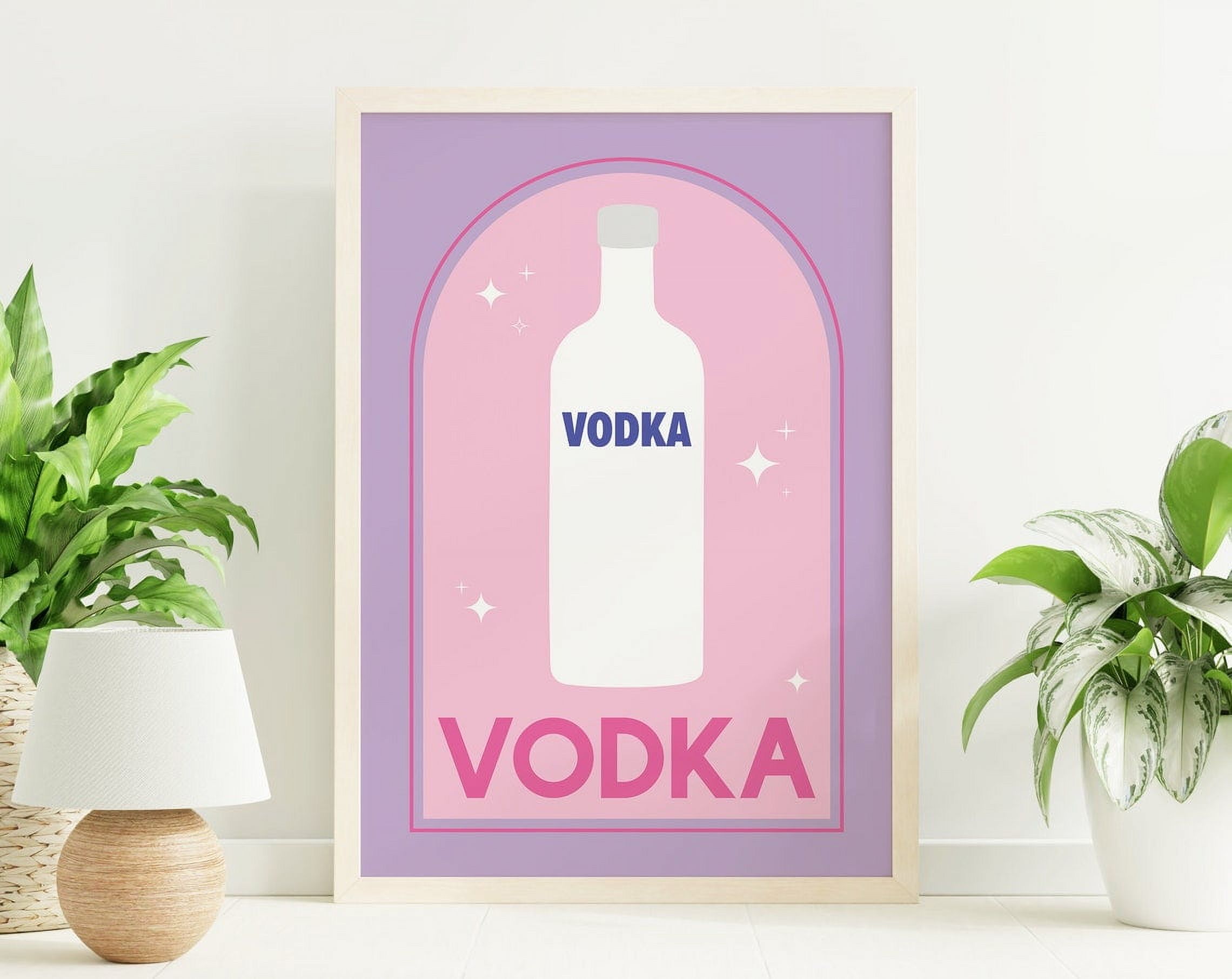 Vodka Cocktail Print, Art, Cute Pink Purple Cocktail Bar Art, Kitchen ...