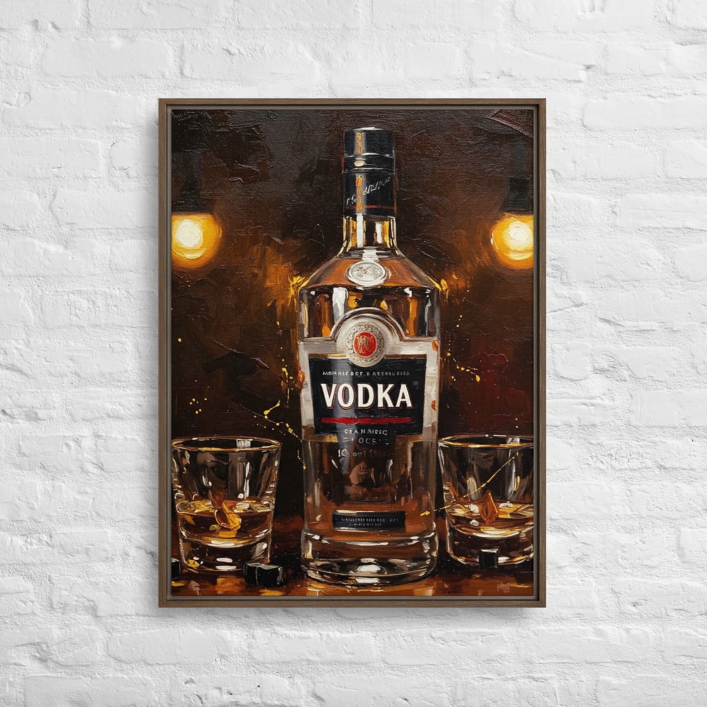 Vodka Oil Painting Print - Framed Canvas (Brown, 24″×32″) - Walmart.com