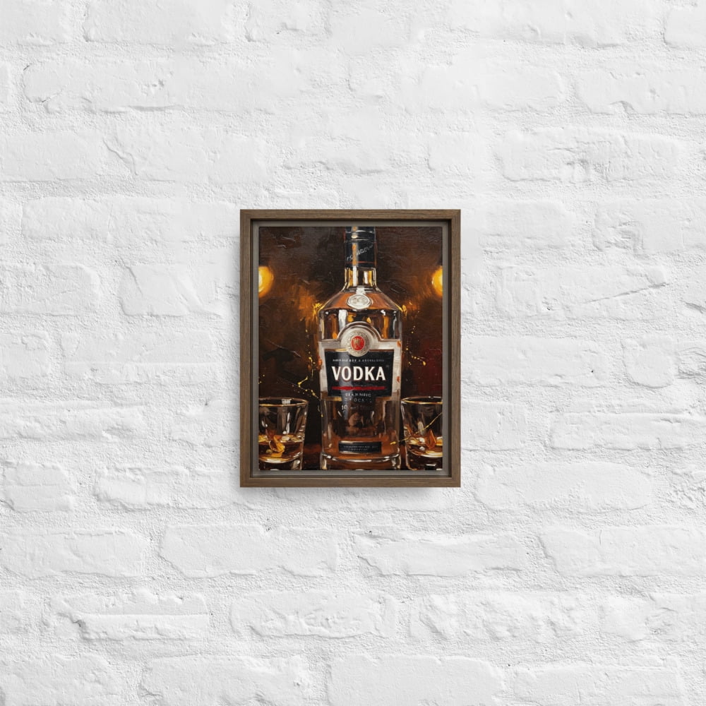 Vodka Oil Painting Print - Framed Canvas (Brown, 9″×12″) - Walmart.com
