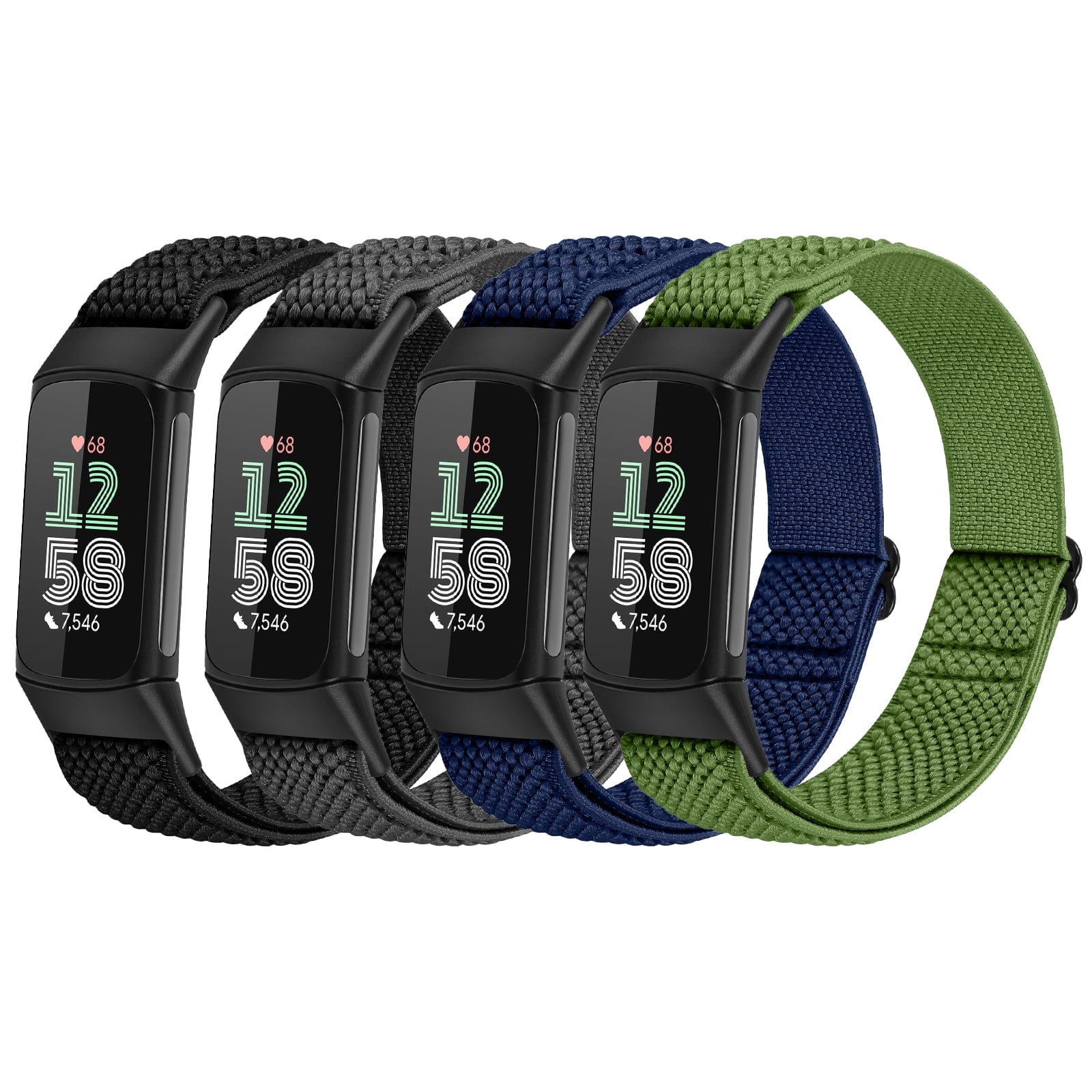 Vodtian 4 Pack Elastic Bands For Fitbit Charge 6/Charge 5 Band ...