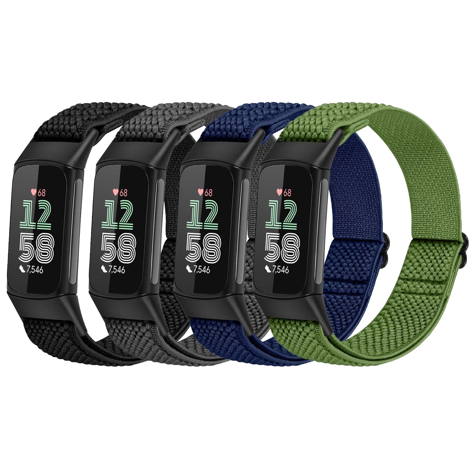 Vodtian 4 Pack Elastic Bands For Fitbit Charge 6/Charge 5 Band ...