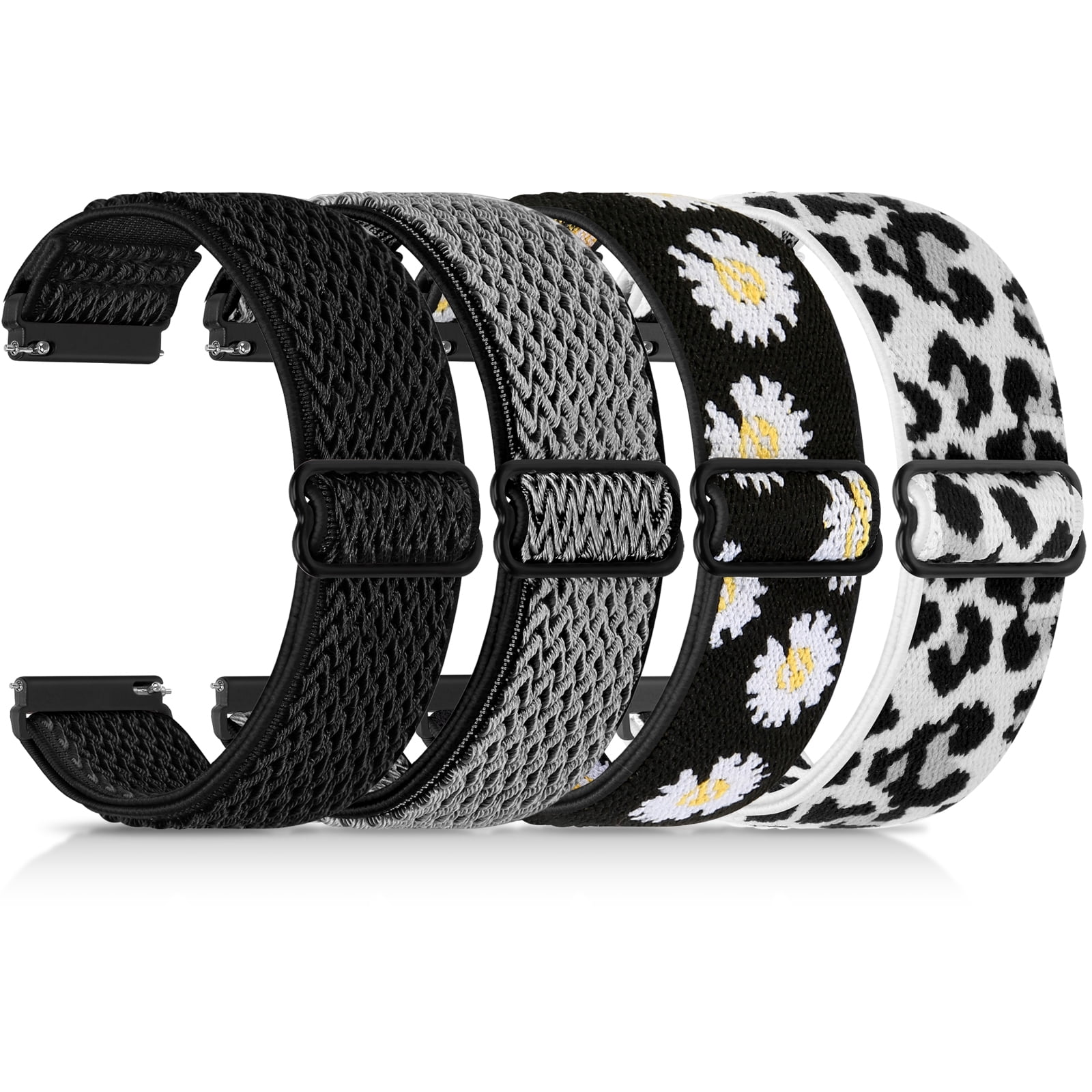 Vodtian 4 pack 20mm Elastic Nylon Bands Compatible with Samsung Galaxy Watch7/6/5/4, Garmin ...