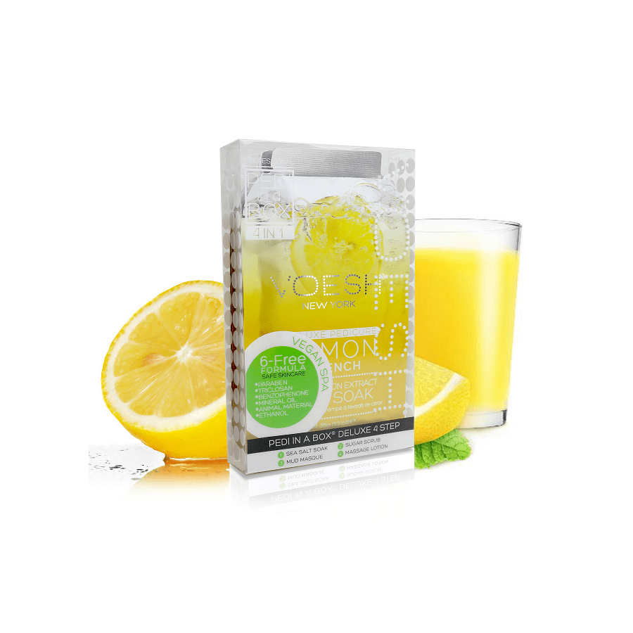 Voesh Deluxe Pedicur Lemon Quench Pedi in a Box 4 in 1 Kit - 3 Pack ...