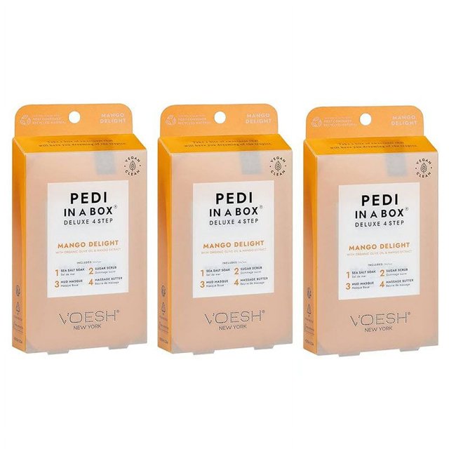 Voesh Pedi In A Box 4 In 1 Deluxe Pedicure MANGO DELIGHT Pack Of 3 ...