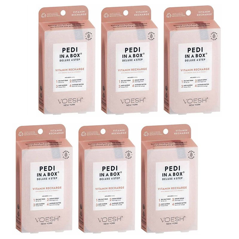 Voesh Pedi In A Box 4 In 1 Deluxe Pedicure Vitamin Recharge Pack of 6 ...