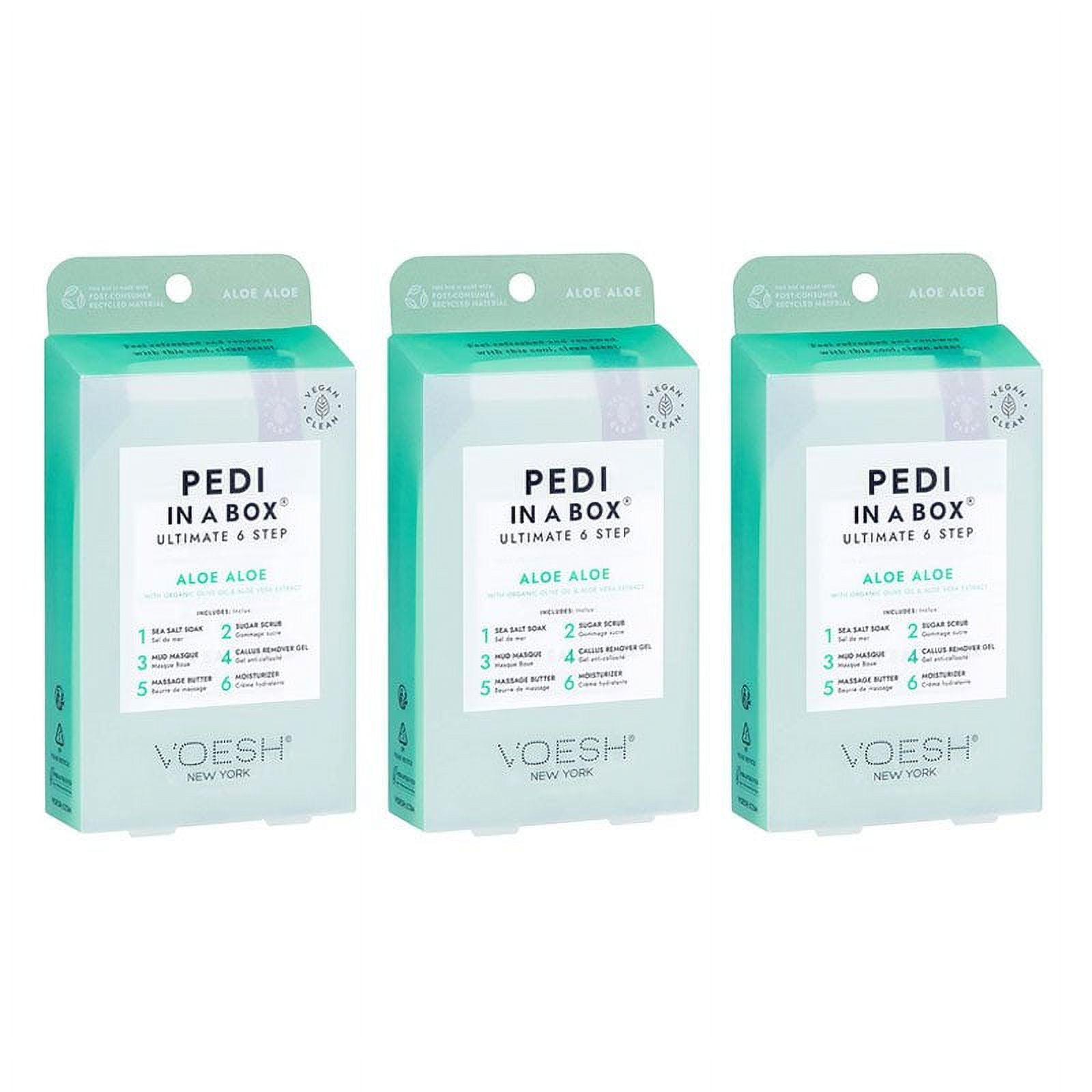 Voesh Pedi In A Box 6 In 1 Deluxe Pedicure Aloe Pack Of 3 - Walmart.com