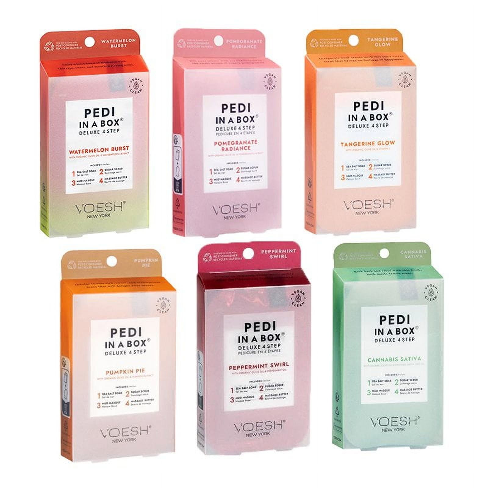 Voesh Pedi In a Box Deluxe 4 Step Pedicure kit - Mix Of 6 Scents #3 ...