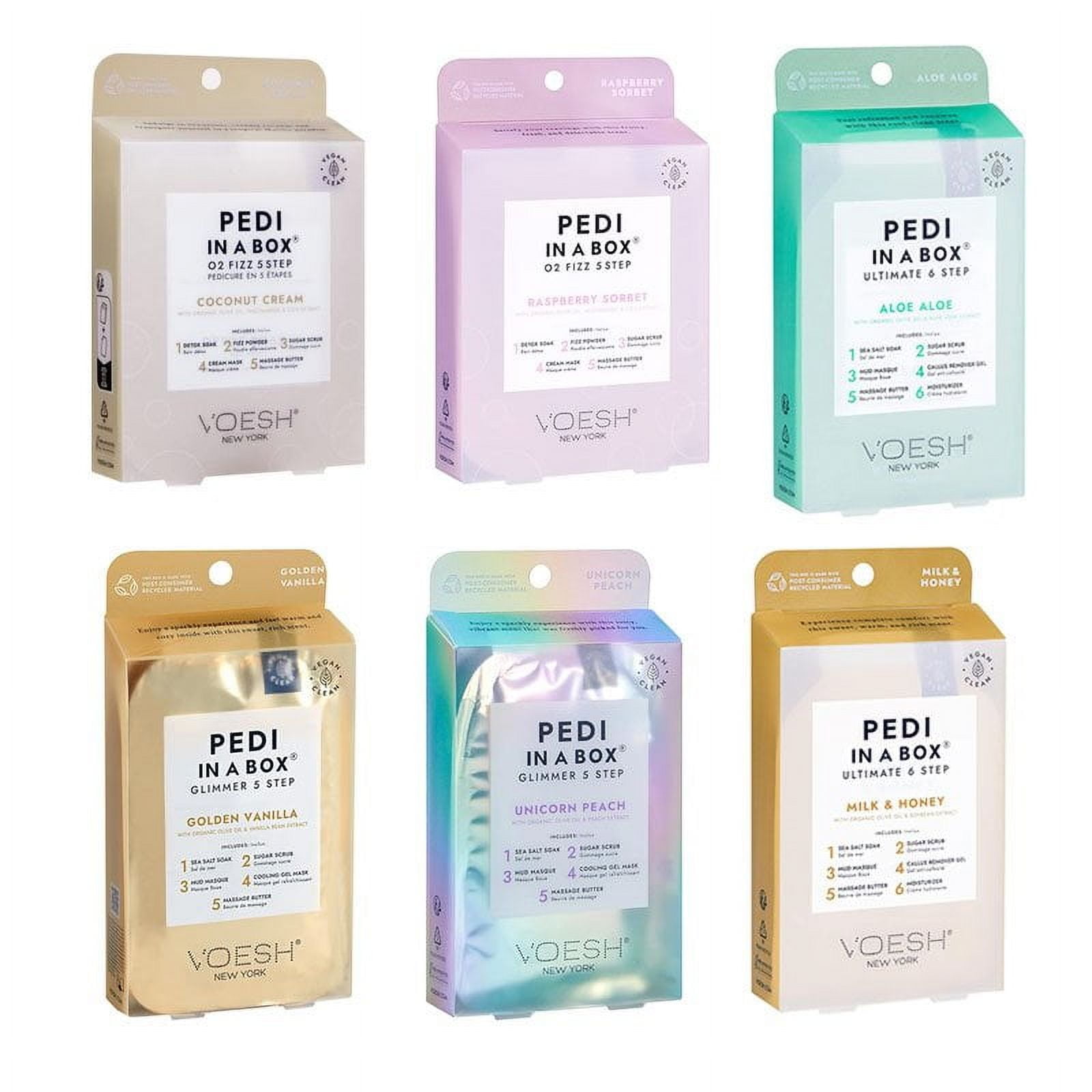 Voesh Pedi In a Box Deluxe 4 Step Pedicure kit - Mix Of 6 Scents #4 ...