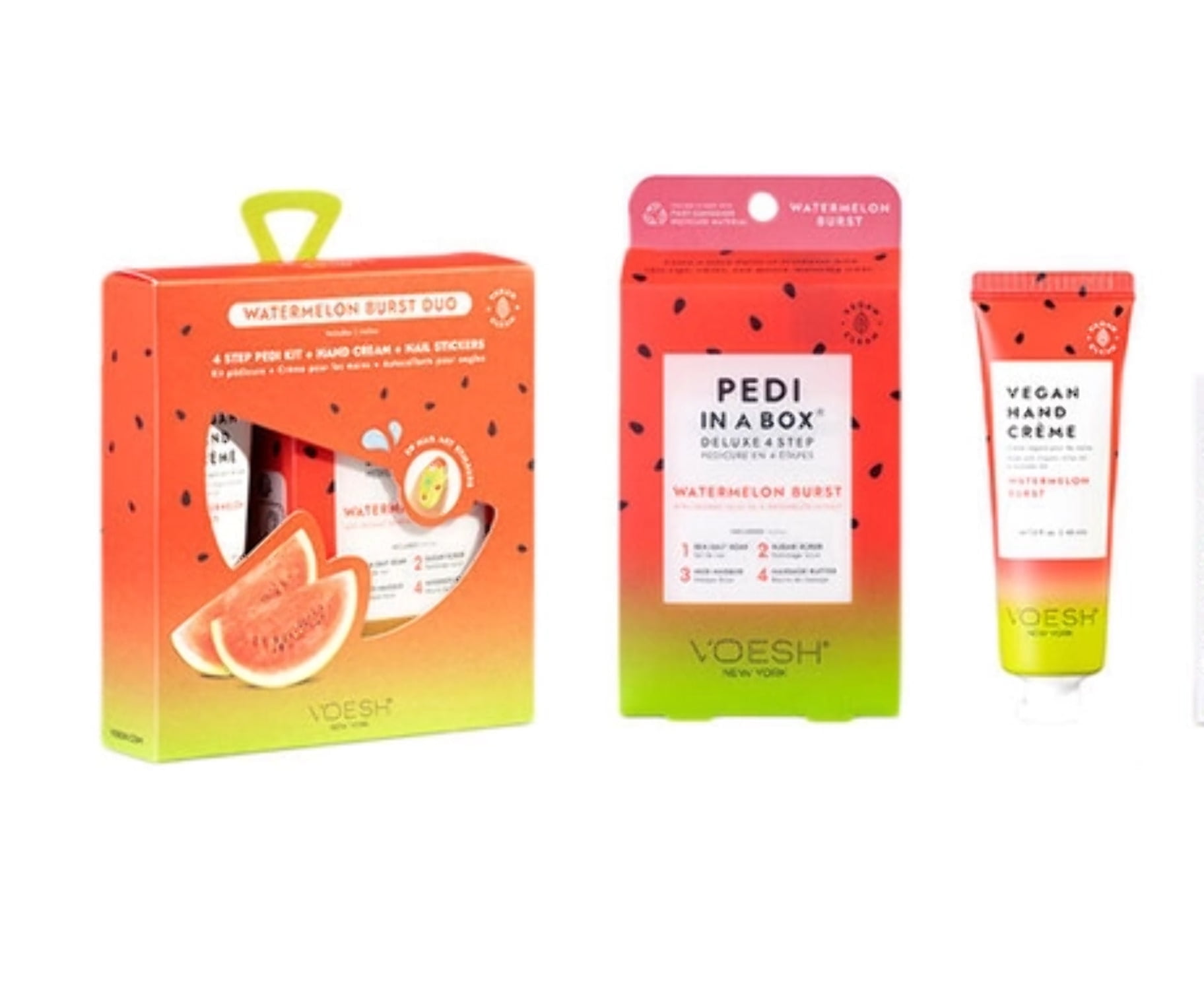 Voesh Watermelon Burst 4 Step Pedicure Gift Set: Pedi kit, Hand cream ...