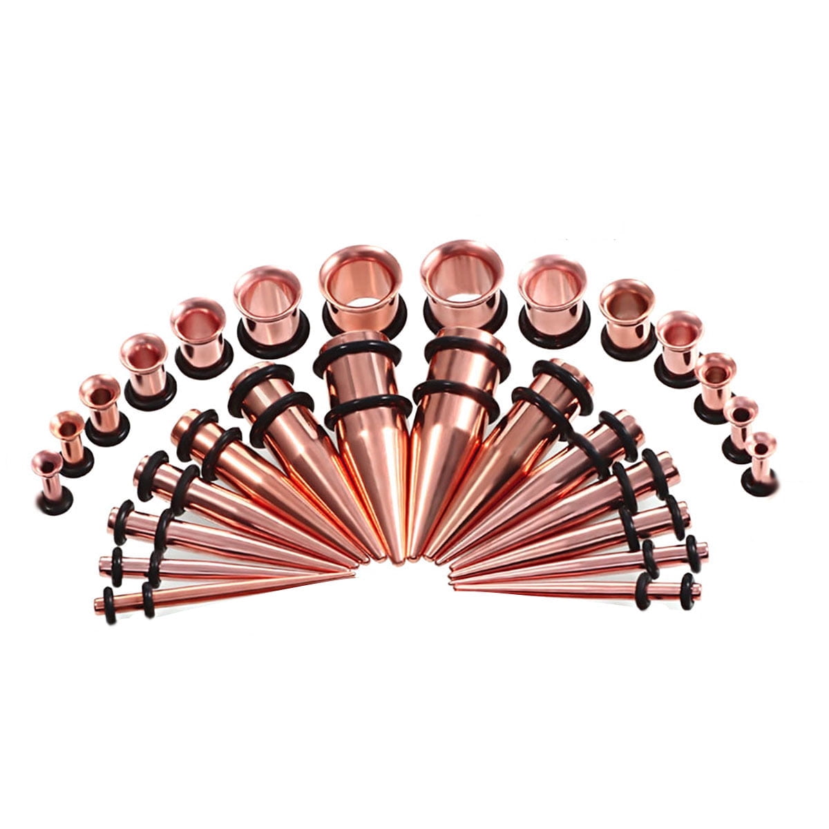 Vogem 36pcs Gold Stainless Steel Ear Stretching Kit 14G-00G Ear Gauges ...