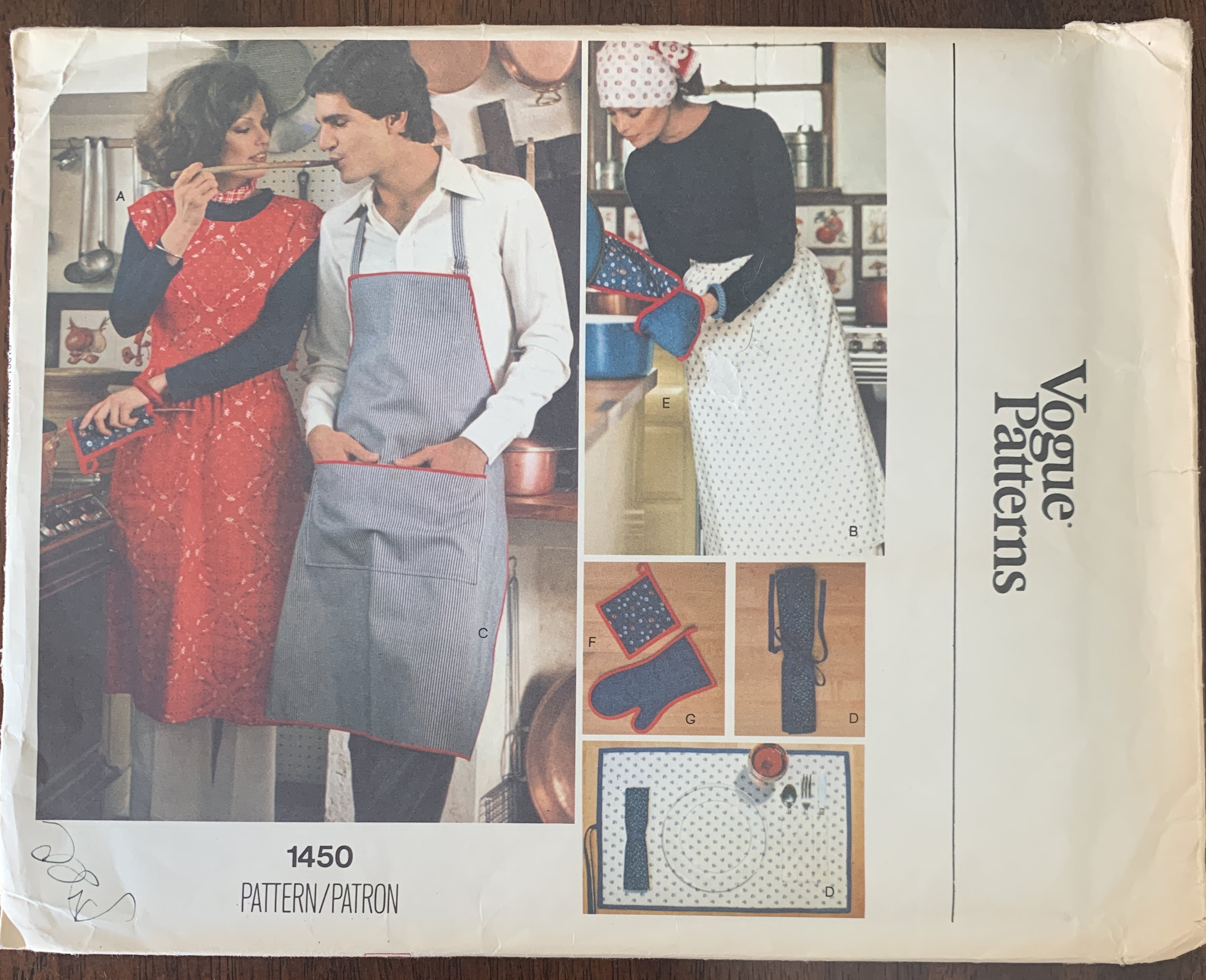 Vogue 1450 Apron Accessories Sewing Pattern Size Small - Walmart.com
