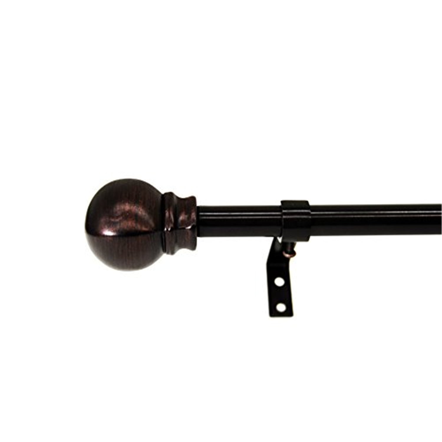 Vogue Adjustable Steel Rod Set with Ball Finial 5/8" Diameter Espresso ...
