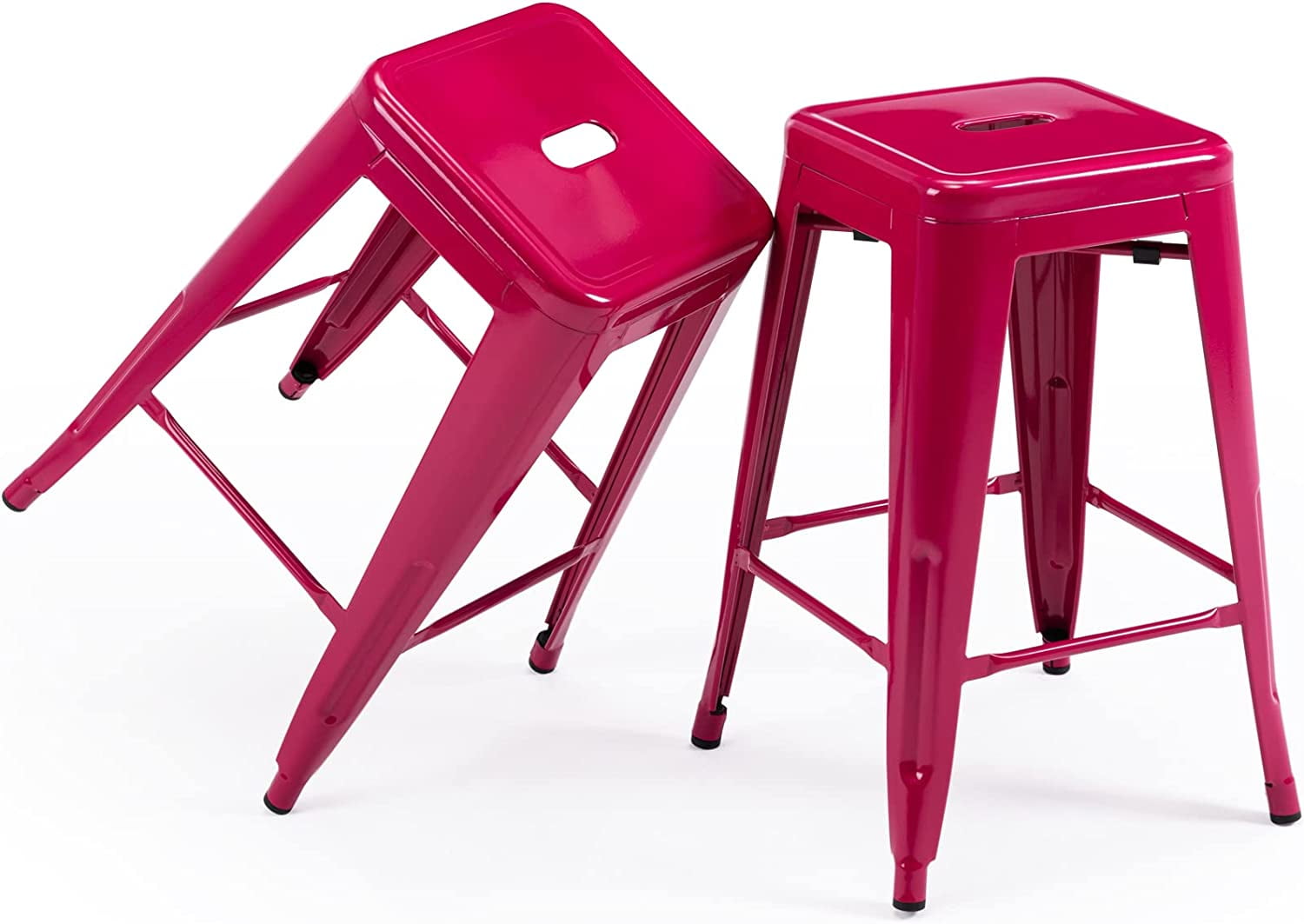 Vogue Furniture Direct 24 Inch Metal Bar Stools, Backless Counter ...