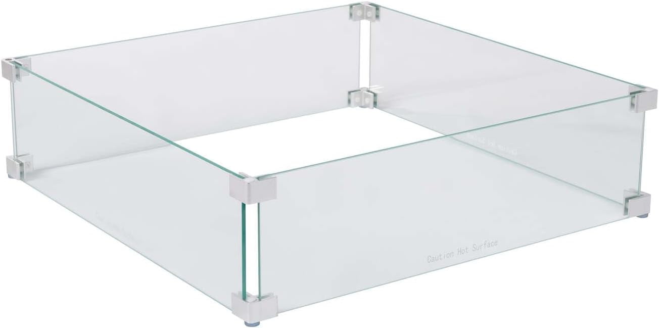 Vogue Glass Wind Guard for Fire Pits with Stylish Protection, Enhanced ...