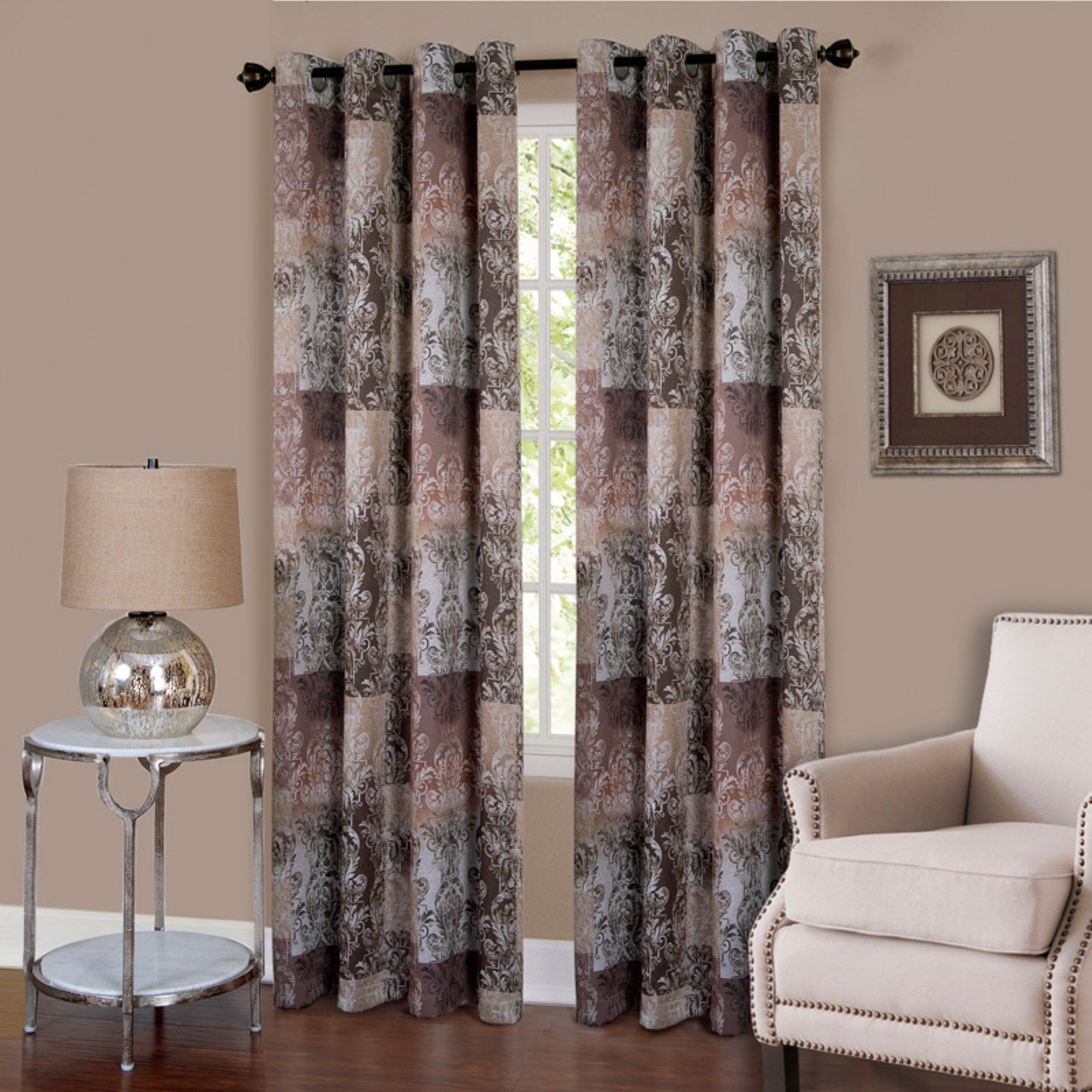 Vogue Grommet Panel Window Curtain, 50" x 84", Brown - Walmart.com