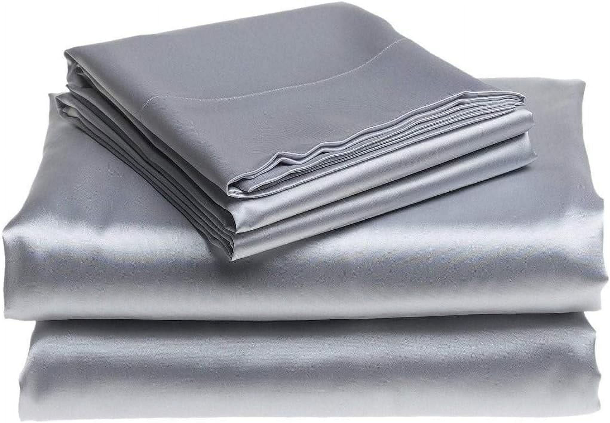Vogue Linen 100% Mulberry Silk Sheet Set - 22 Momme Grade 6A, 18-24 ...