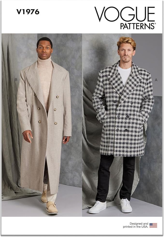 Vogue Men's Loose-Fitting Lined Coat Sewing Pattern Kit, Design Code ...