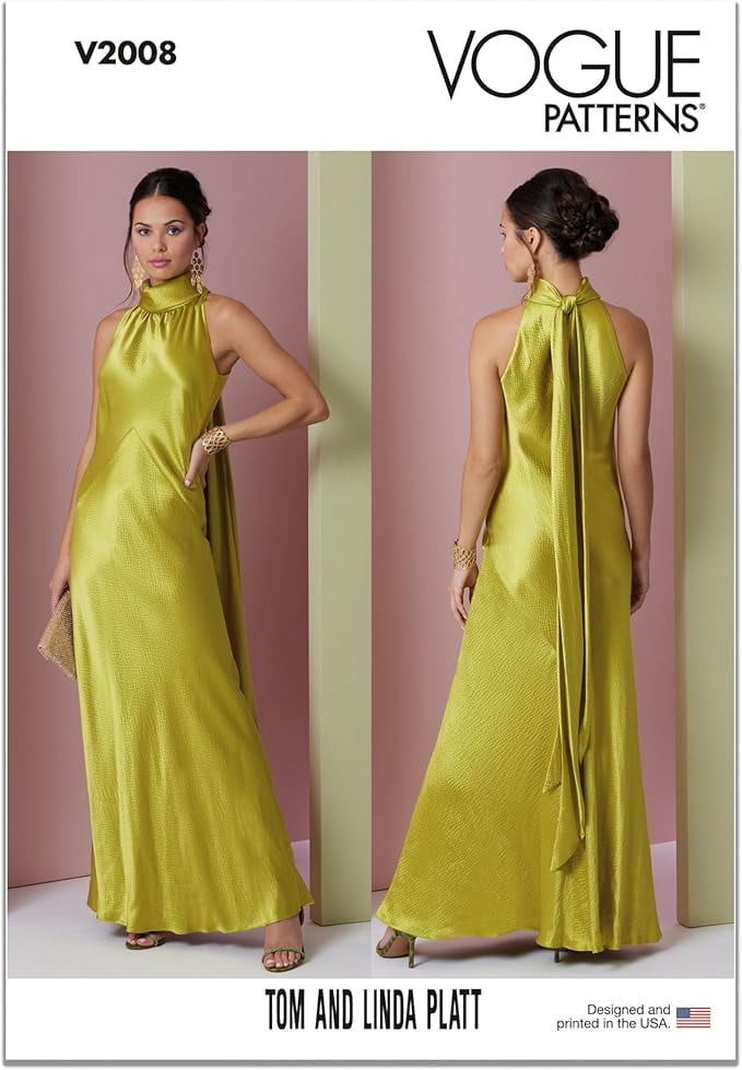 Vogue Misses' Close-Fitting Halter Style Dress Sewing Pattern Packet by Tom & Linda Platt ...