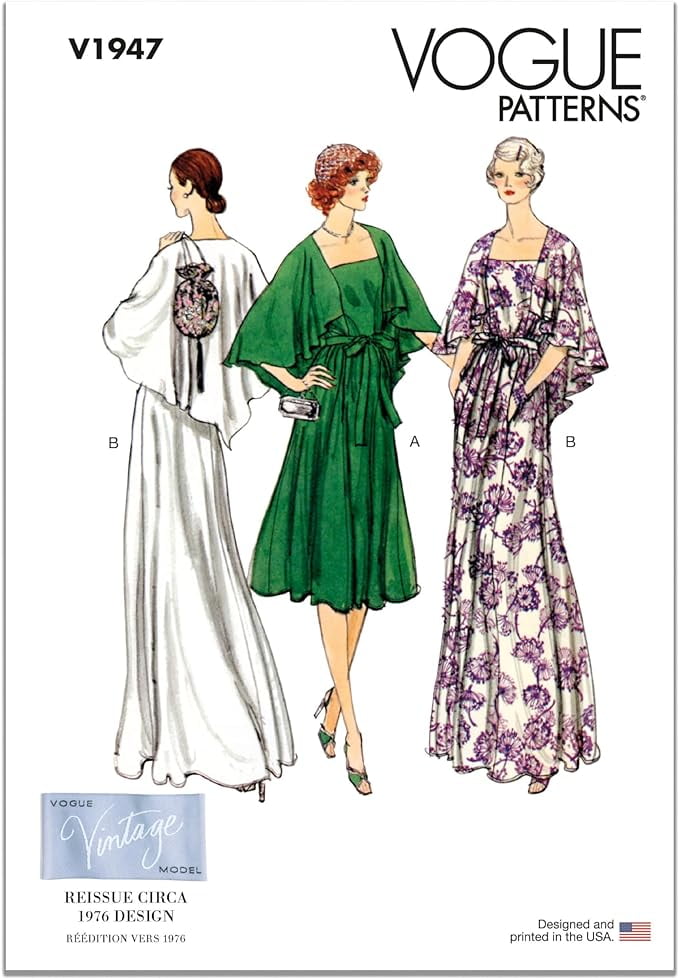Vogue Misses’ Vintage 1970's Evening Dress Sewing Pattern Packet ...