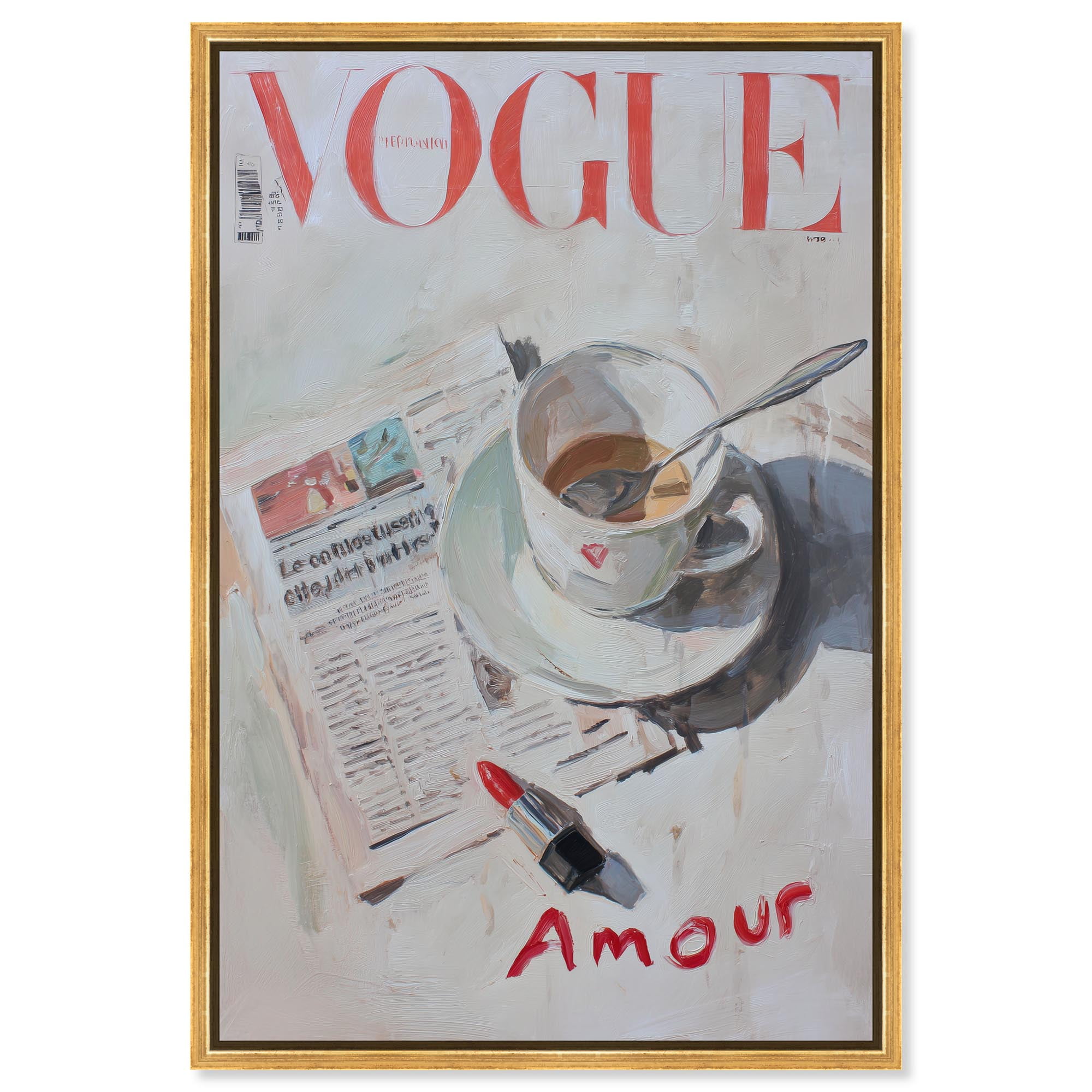 Vogue Moment Canvas Print Coastal Wall Decor by Art Remedy, Gold Frame ...
