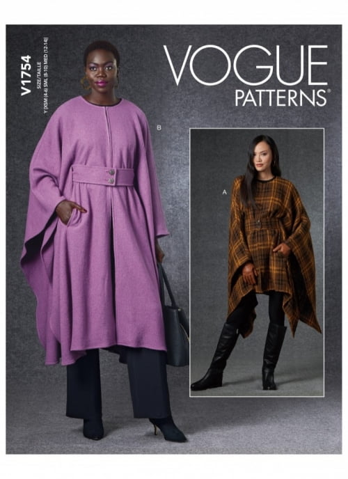 Vogue Sewing Pattern 1754 Capes - Walmart.com