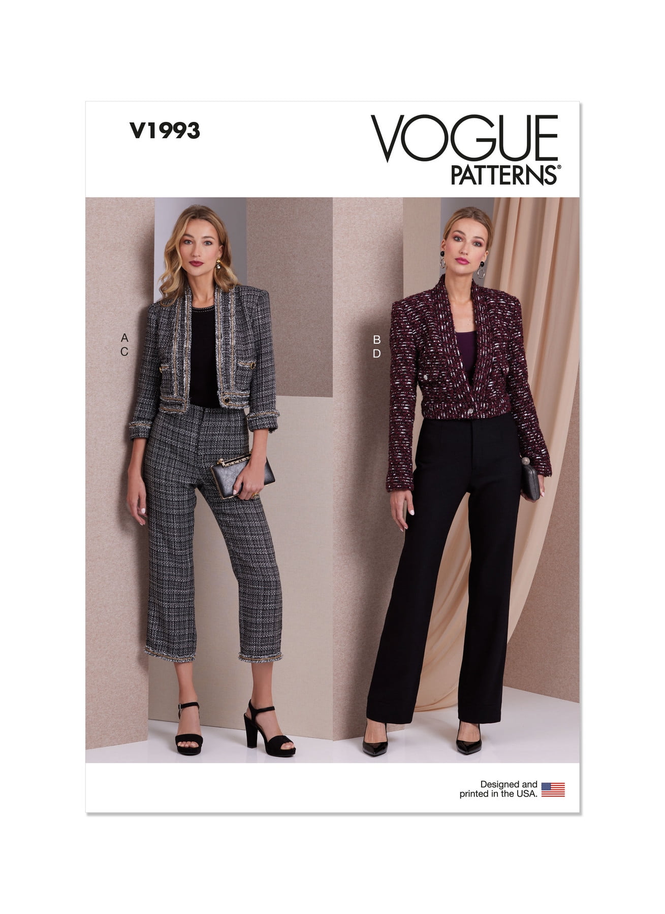 Vogue Sewing Pattern 1993 - Misses' Jacket and Pants, Size: H5 (6-8-10 ...