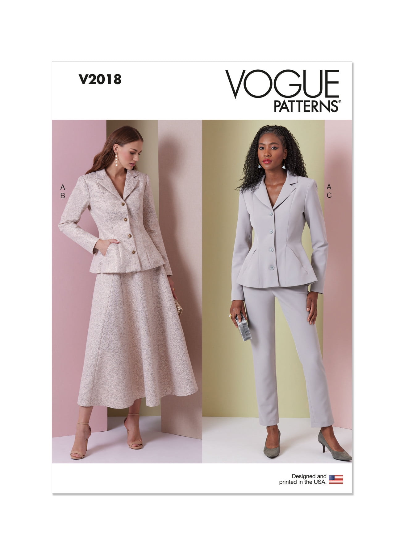 Vogue Sewing Pattern 2018 - Misses' Jacket, Skirt and Pants, Size: P5 ...