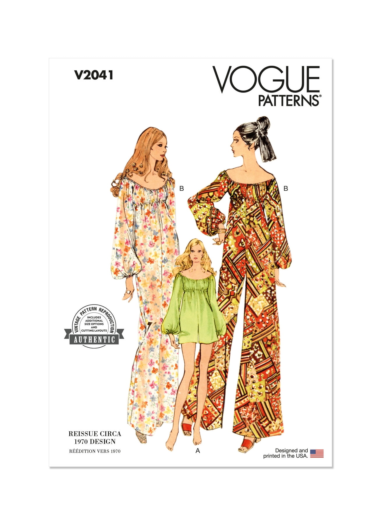 Vogue Sewing Pattern 2041 - 1970s Misses' Jumpsuit in Two Lengths, Size ...