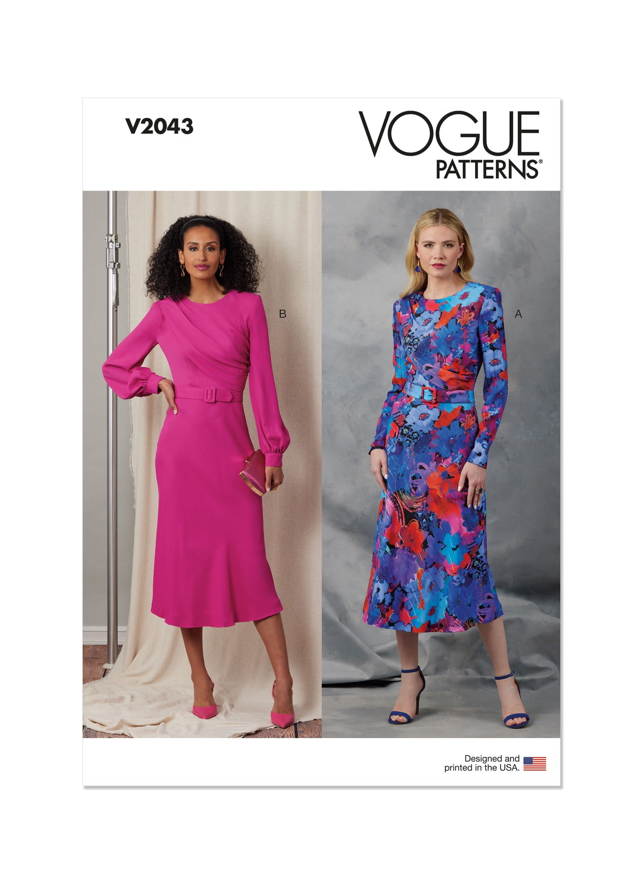Vogue Sewing Pattern 2043 - Misses' Dresses and Belt, Size: U5 (16-18 ...