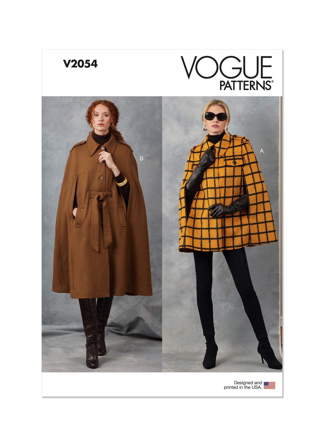 Vogue Sewing Pattern 2054 - Misses' Capes and Belt, Size: A (XS-S-M-L ...