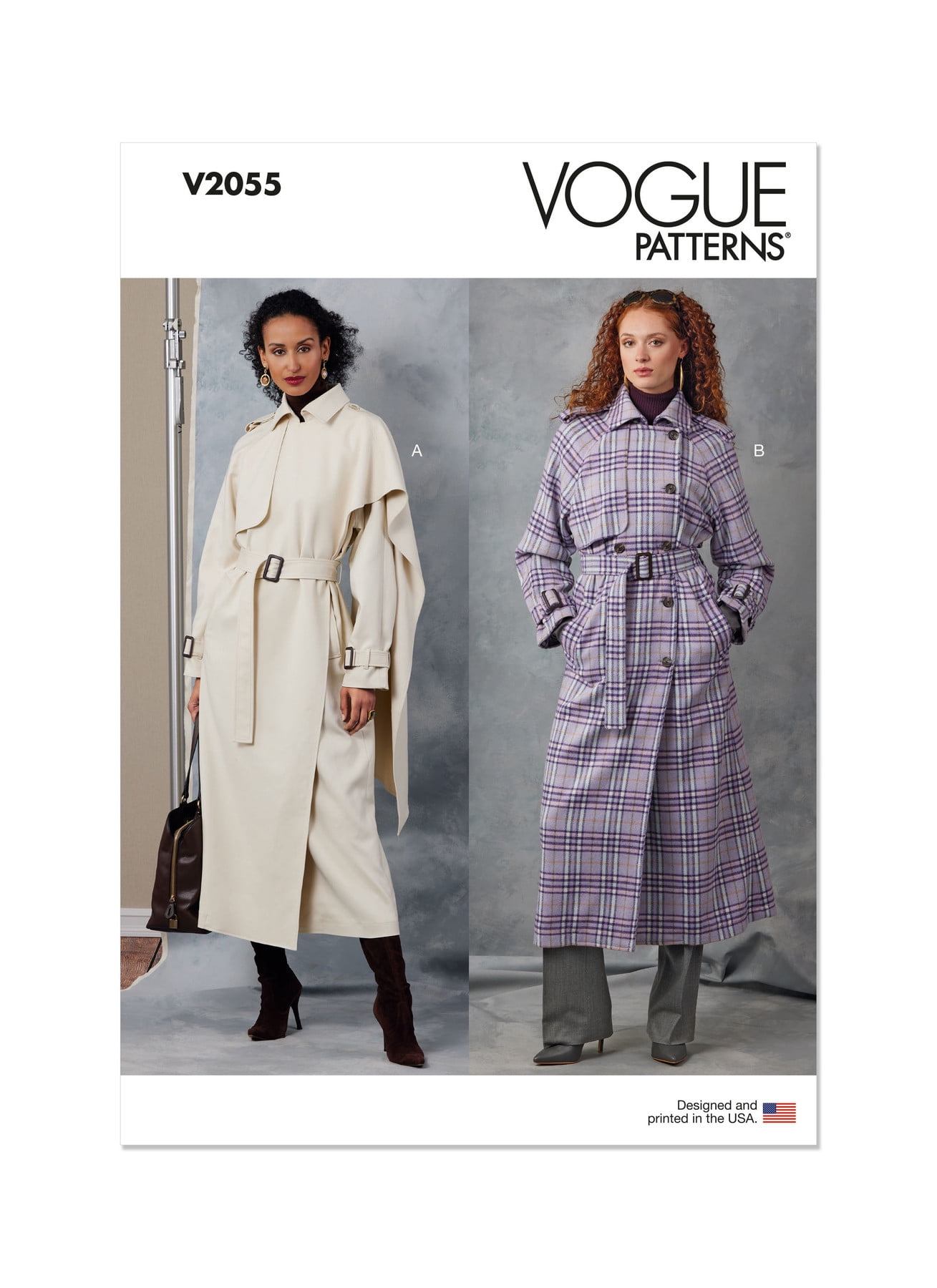 Vogue Sewing Pattern 2055 - Misses' Trench Coats and Belt, Size: B5 (8 ...