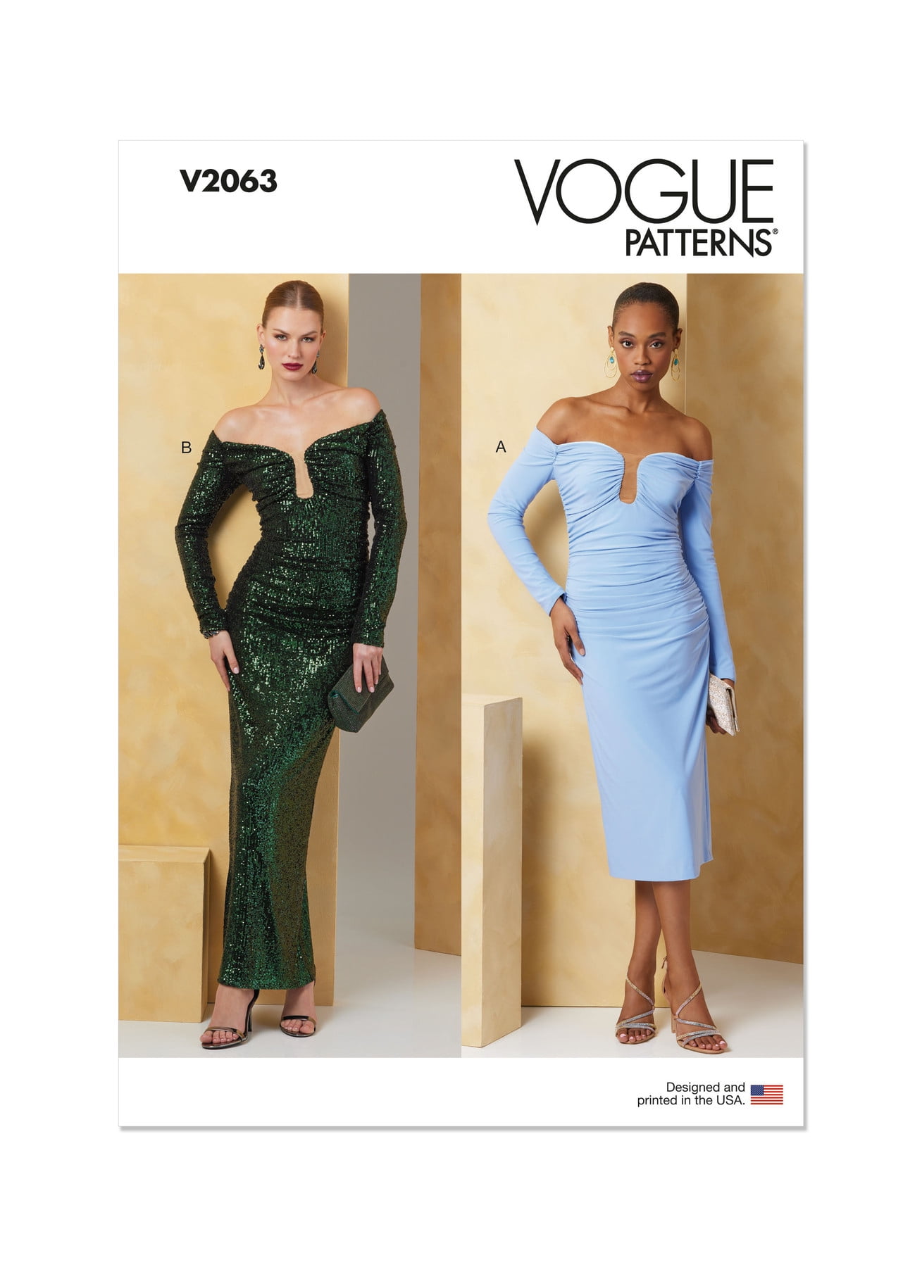 Vogue Sewing Pattern 2063 - Misses' Dress in Two Lengths, Size: B5 (8 ...
