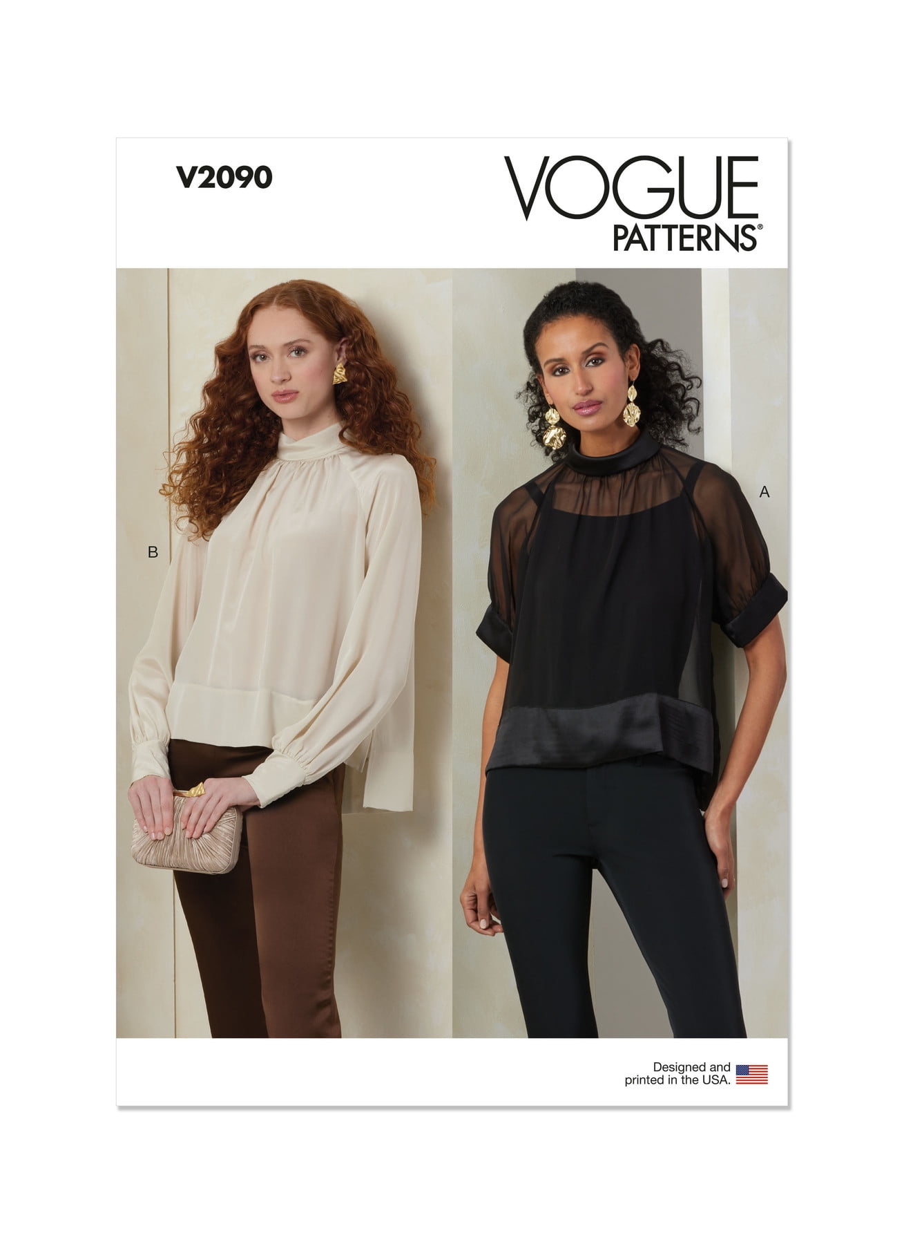 Vogue Sewing Pattern 2090 - Misses' Top with Sleeve Variations, Size ...