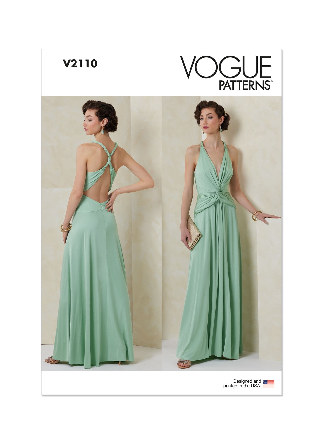 Vogue Sewing Pattern 2110 - Misses' Gown, Size: B5 (8-10-12-14-16 ...