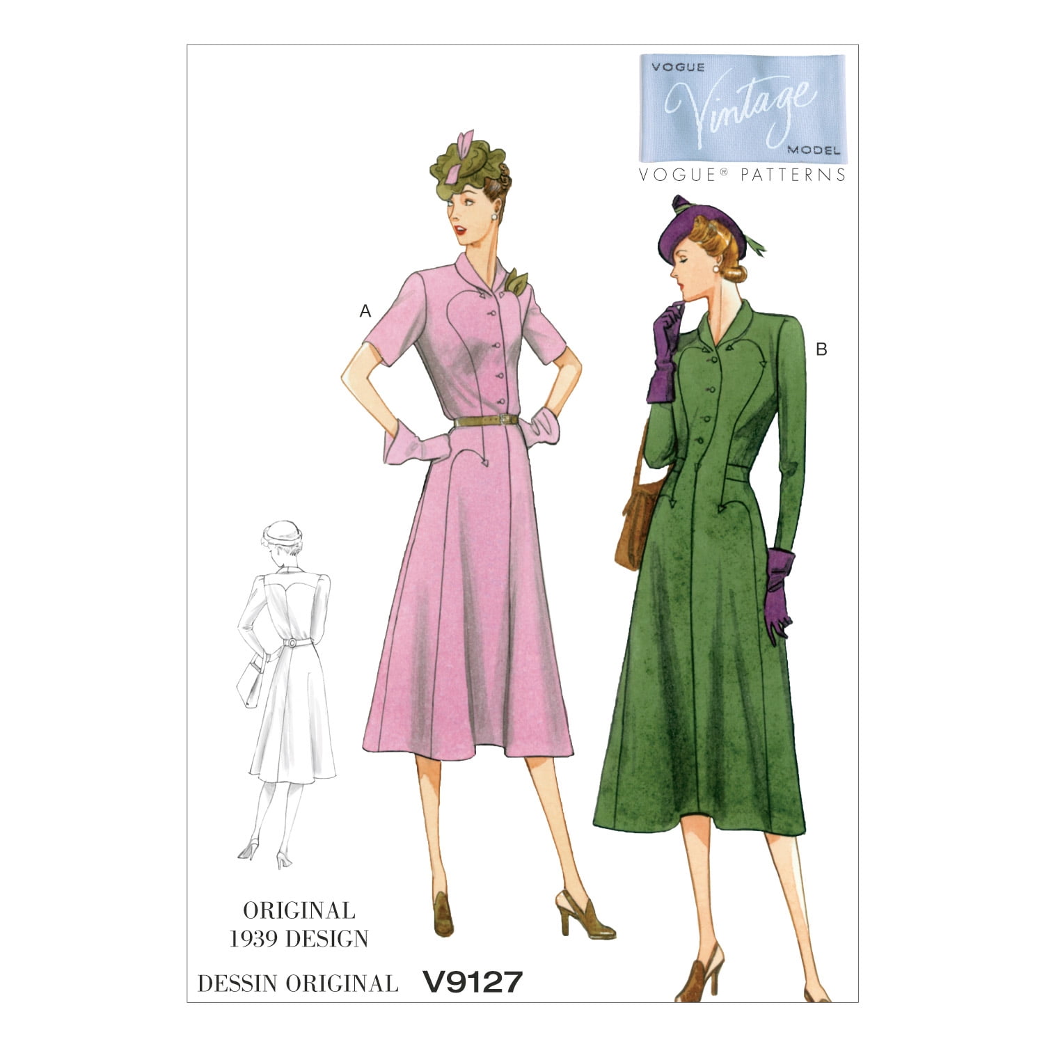 Vogue Sewing Pattern 9127 - Misses Dress-6-8-10-12-14 - Walmart.com
