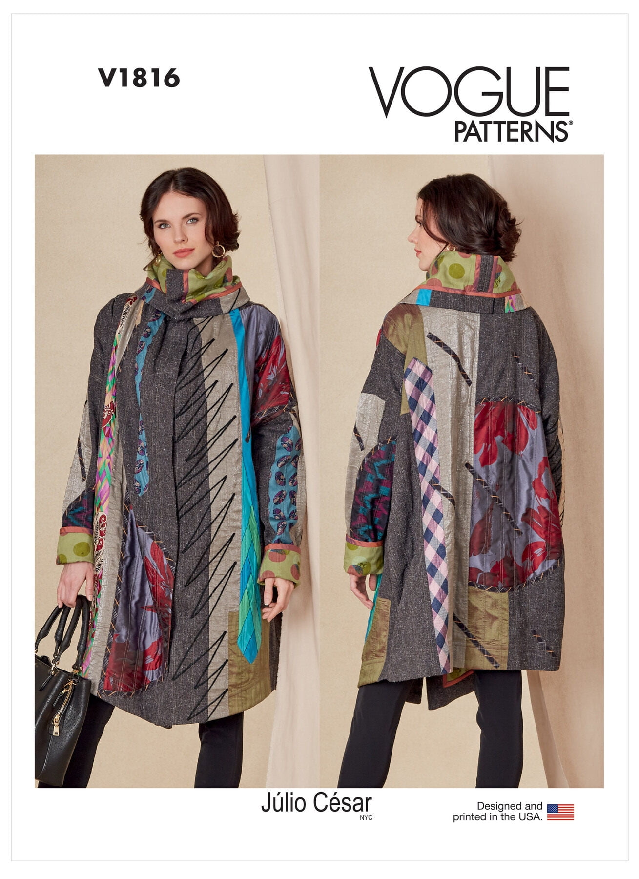 Vogue Sewing Pattern V1816 - Misses' Reversible Coat, Size: A (XS-S-M-L ...