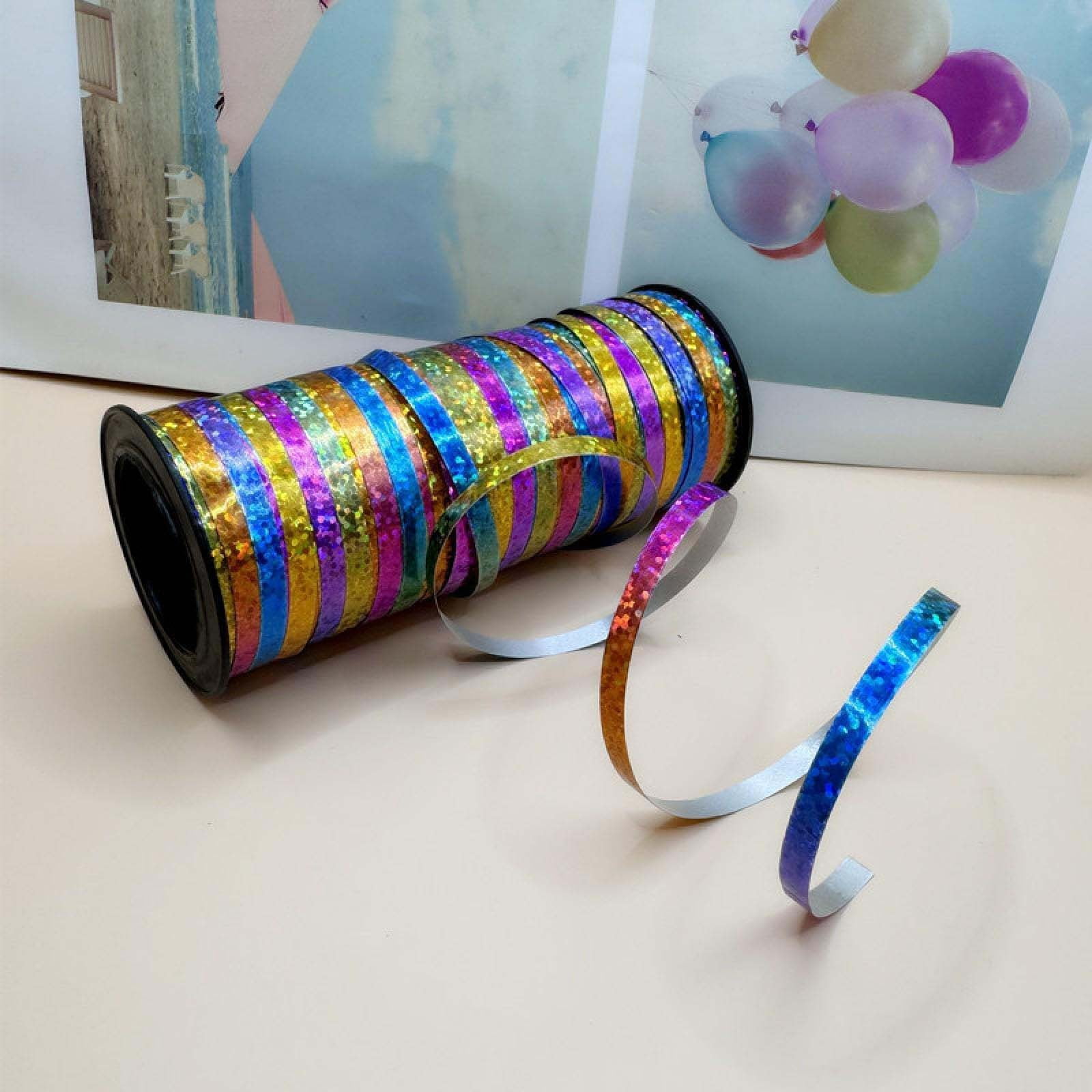 VogueV 100 Yards Multicolor Ribbon Curling Crimped Ribbon, Craft ...