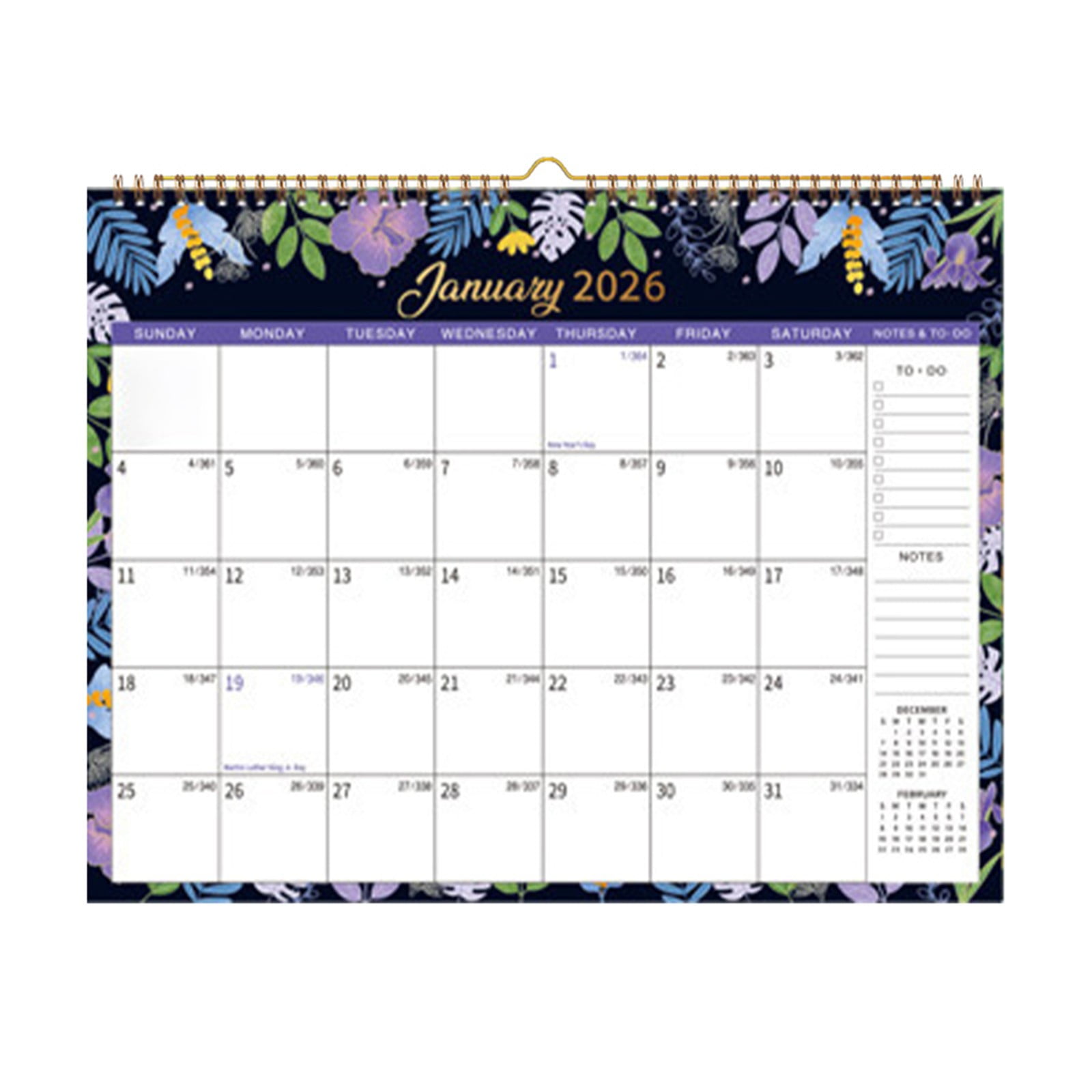 VogueV 2026 Wall Calendar With Punch Card Schedule, 12-Month Creative ...