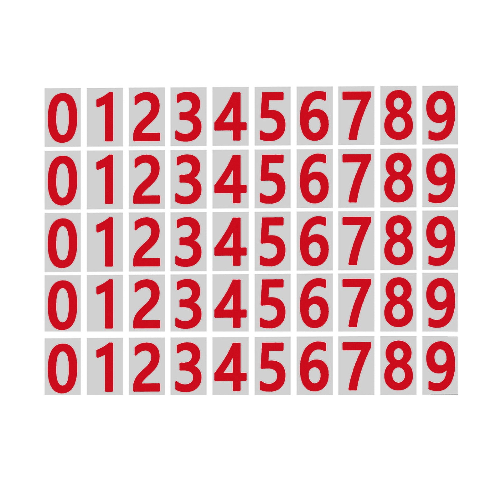 VogueV 50pcs Red Reflective Mailbox Numbers 2in, Strong Self-Adhesive ...