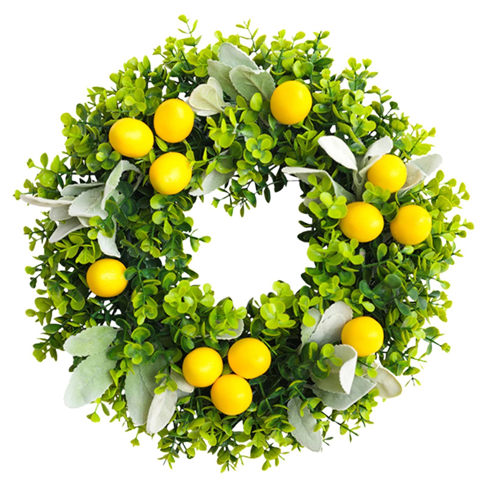 VogueV Artificial Lemon & Greenery Wreath, Farmhouse Kitchen Front Door ...
