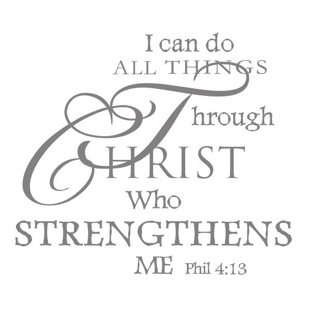 VogueV I Can Do Motivational Wall Sticker, Gray Pvc Peel & Stick Decal ...