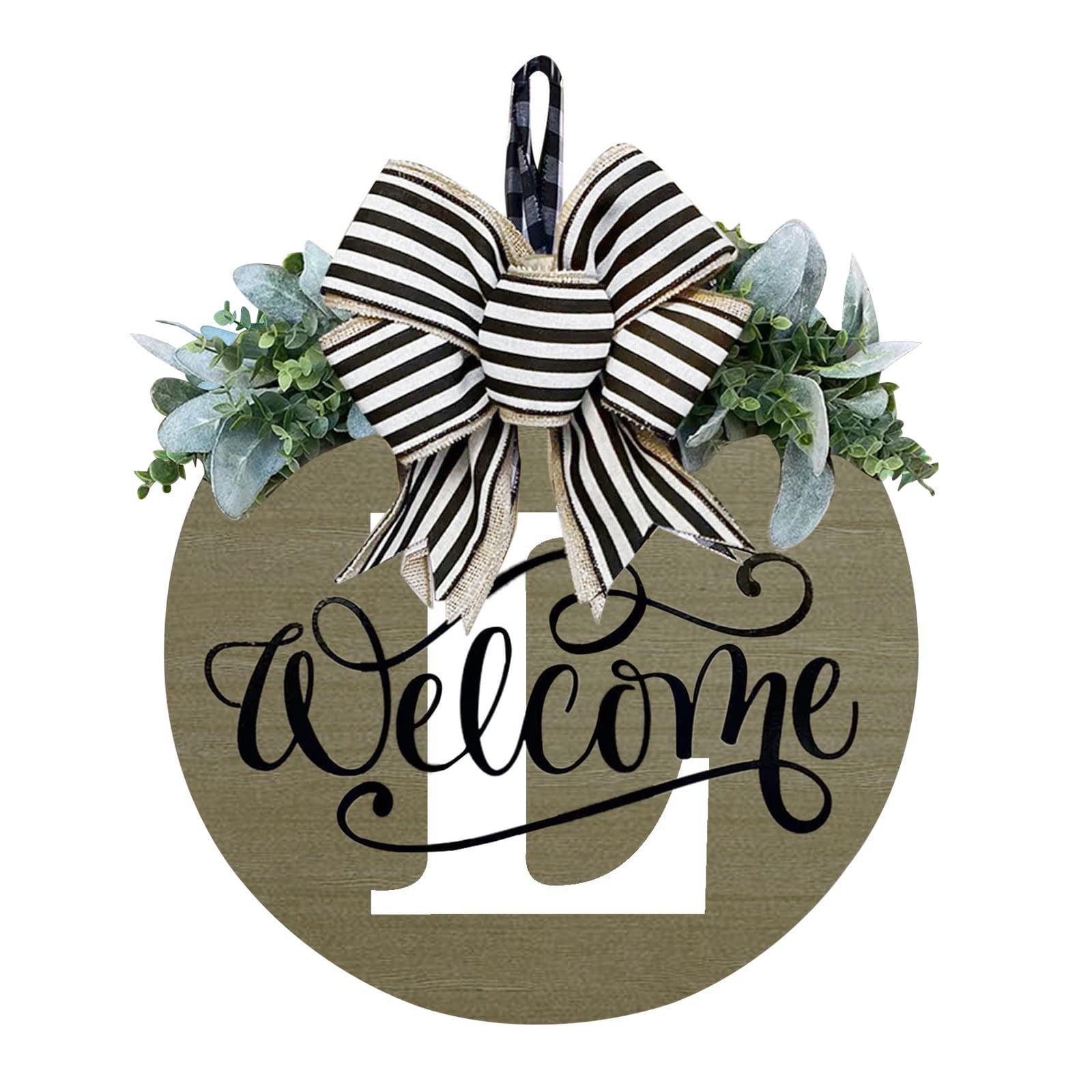 VogueV Last Name All Year Round Front Door Wreath,Front Porch ...