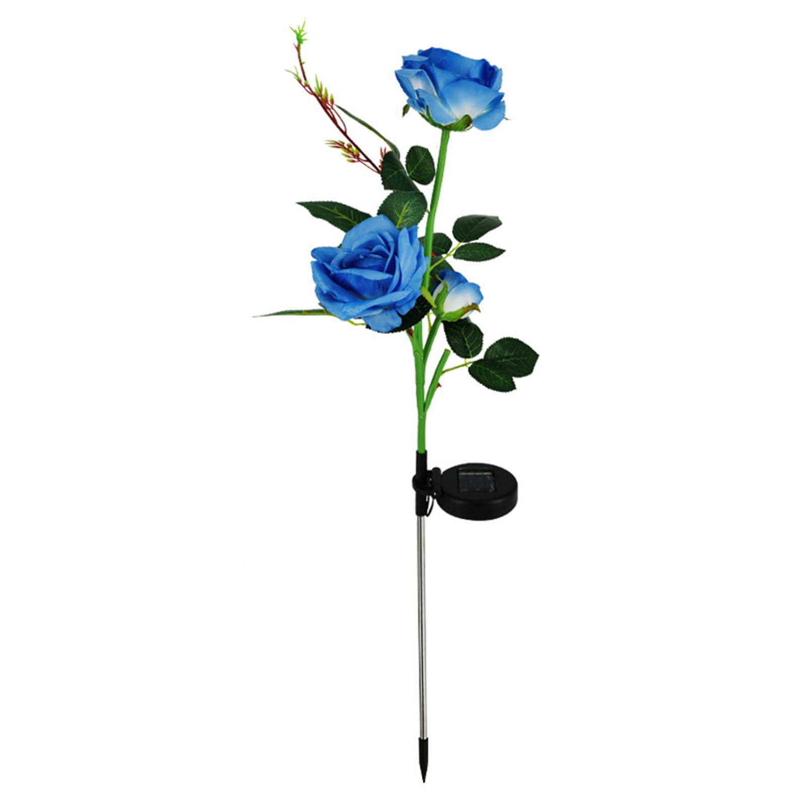 VogueV Solar 3-Head Rose Garden Stake Light, Blue Led Outdoor Lawn Lamp ...
