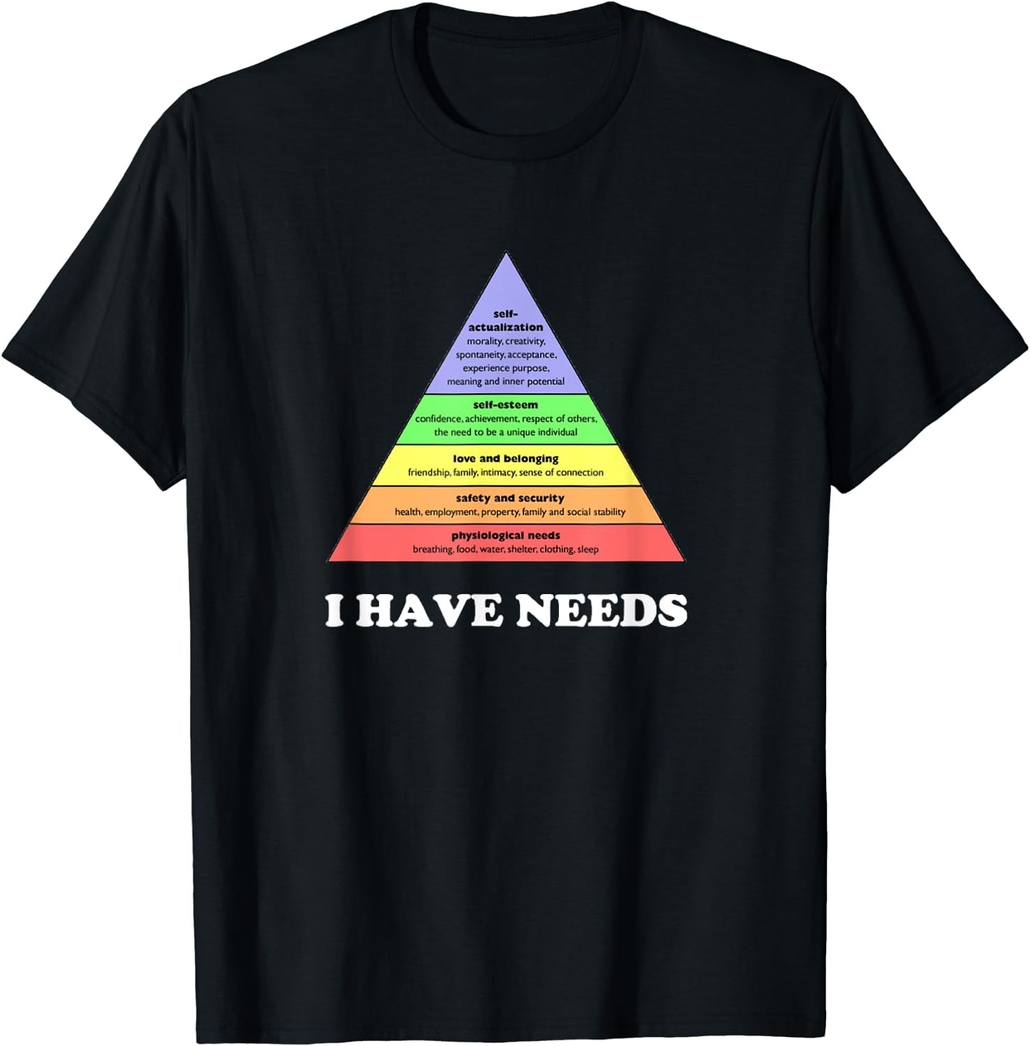 VogueVale I have needs - Funny Maslow's hierarchy of needs Psychology T ...