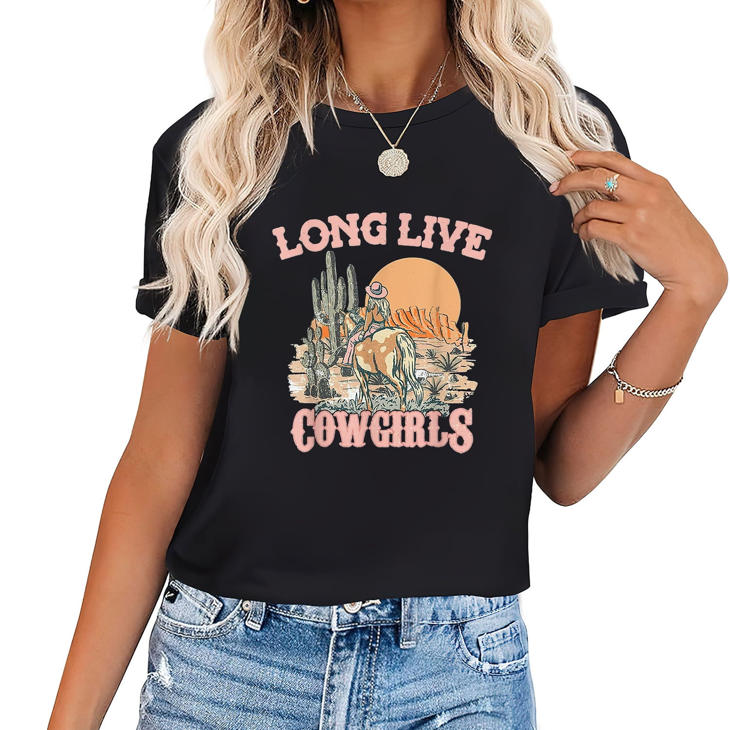 VogueVale Long Live Howdy Rodeo Western Country Southern Cowgirls T ...