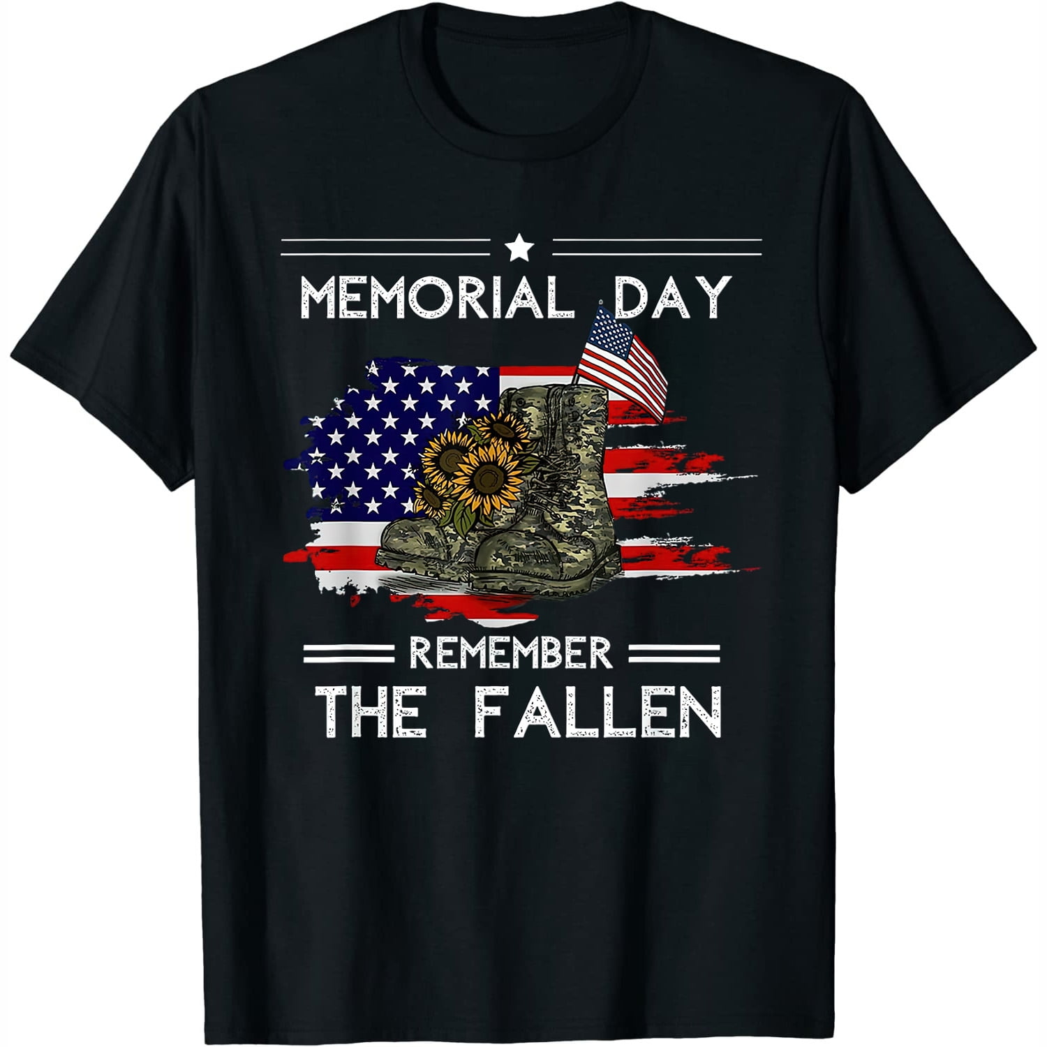 VogueVale Memorial Day Remember The Fallen Veteran Military Vintage T-Shirt-3XL - Walmart.com