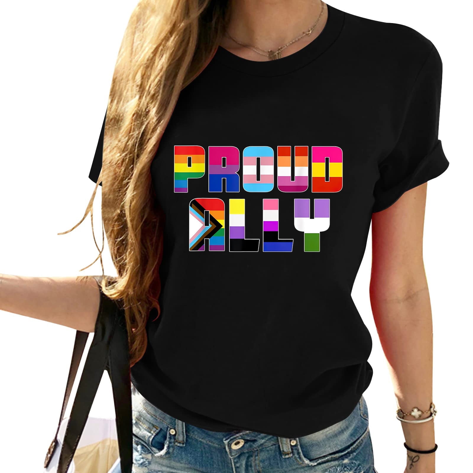 VogueVale Womens Proud Ally LGBT Flag Gay Pride Month Transgender ...